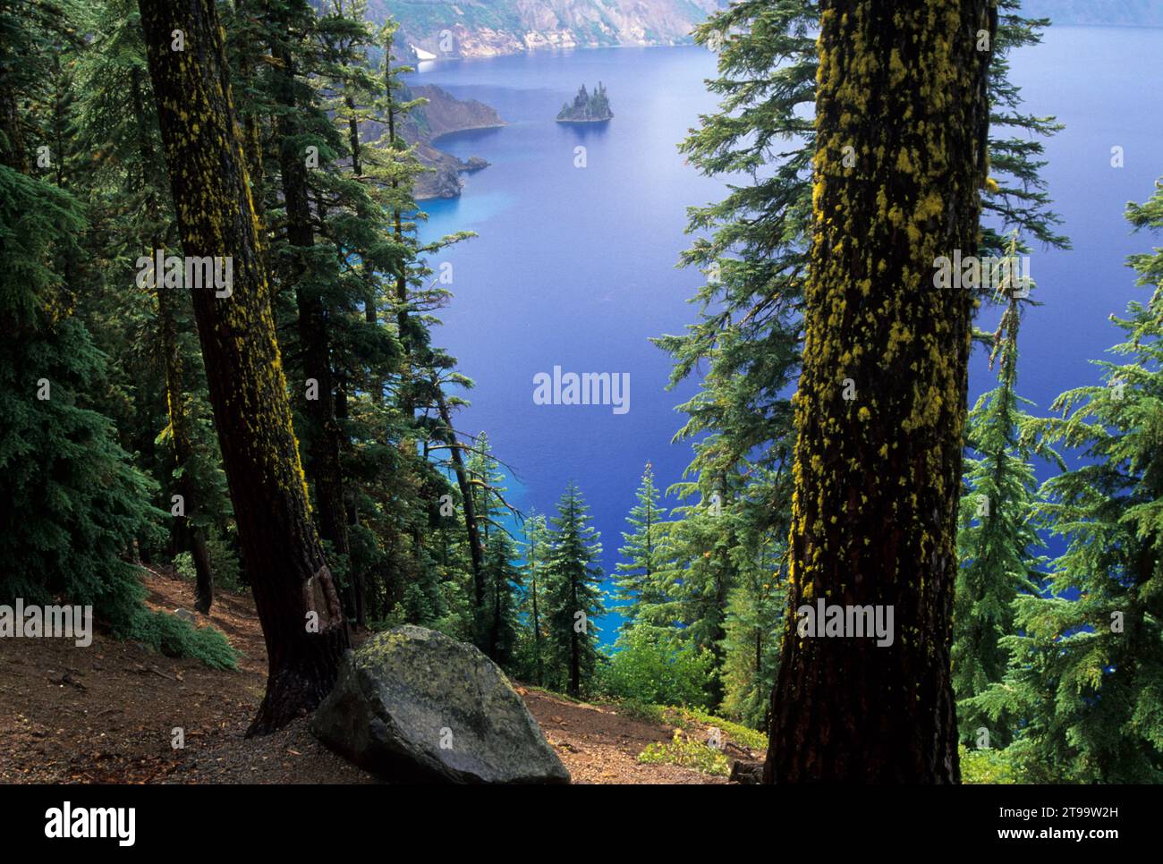 Phantom Ship from Kerr Notch, Crater Lake National Park, Oregon Stock ...