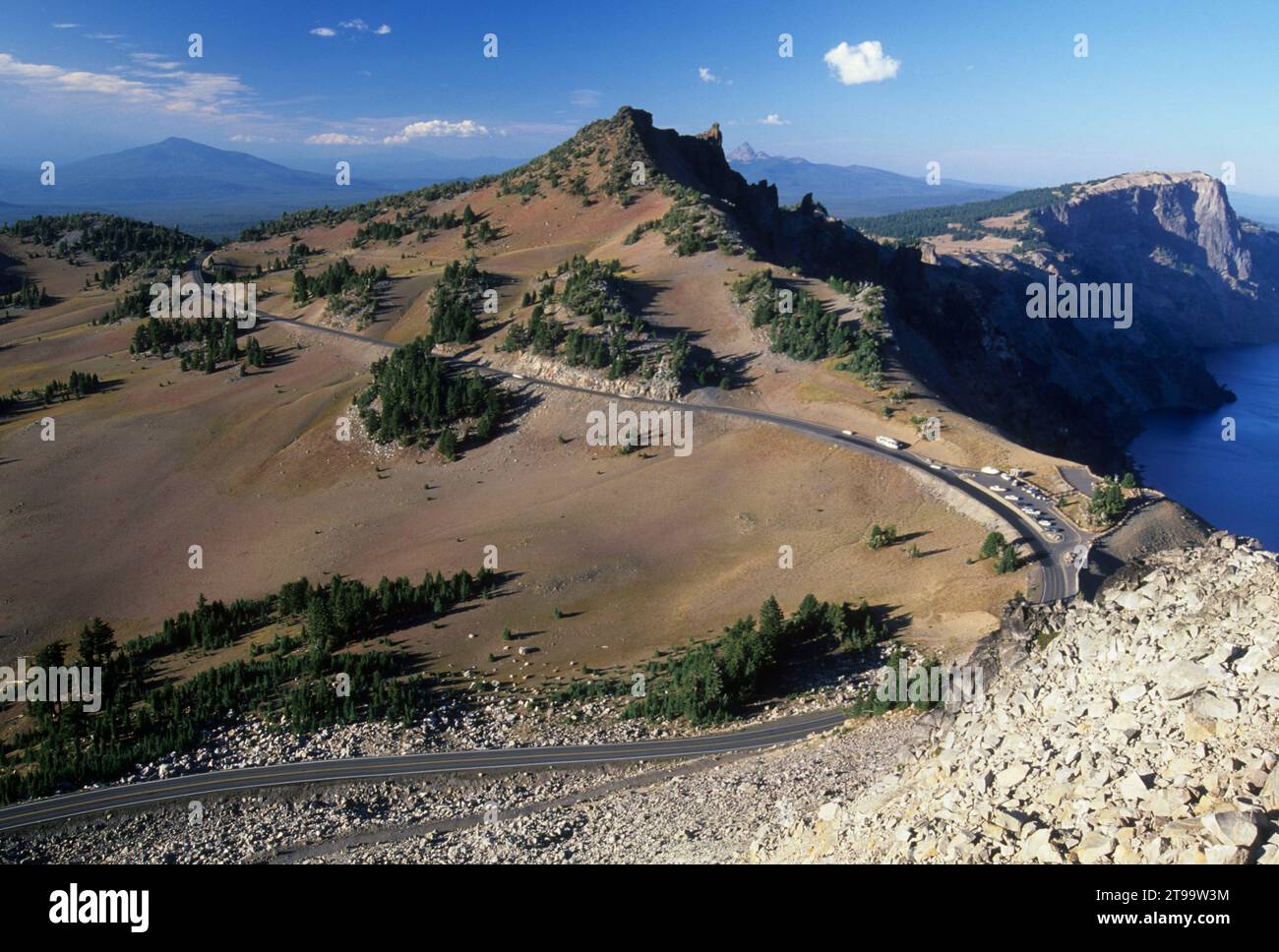 Hillman Peak & Rim Drive from The Watchman Trail, Crater Lake National ... Hillman Peak & Rim Drive from The Watchman Trail, Crater Lake National ...