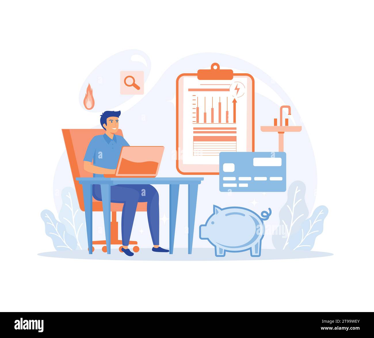 Checking the account Stock Vector Images - Alamy