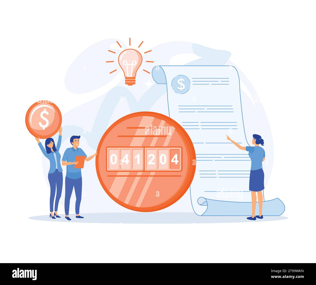 People paying utilities. Invoice and electricity meter. Electricity ...