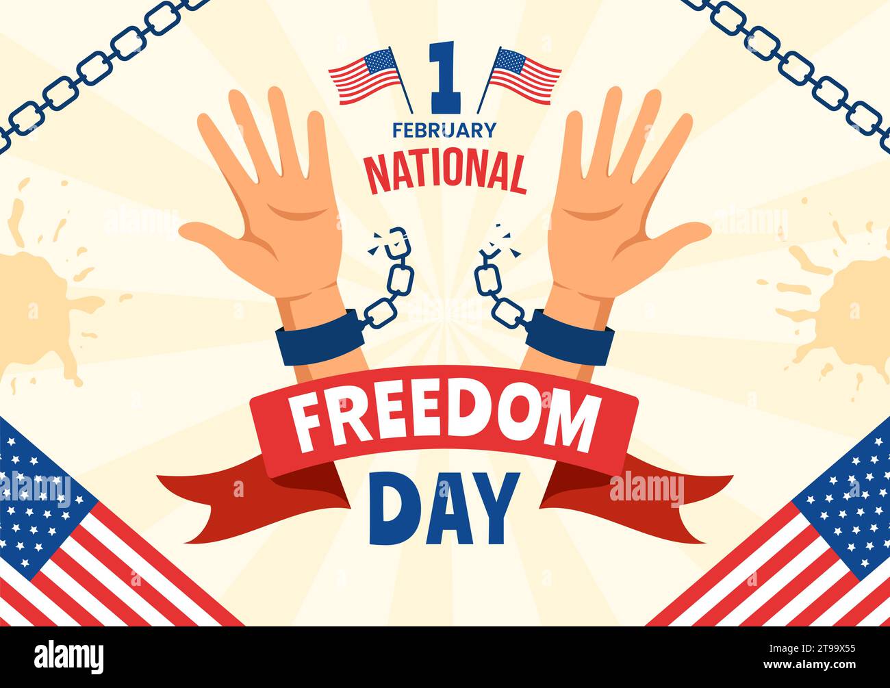 National Freedom Day Vector Illustration on 1 February with USA Flag ...