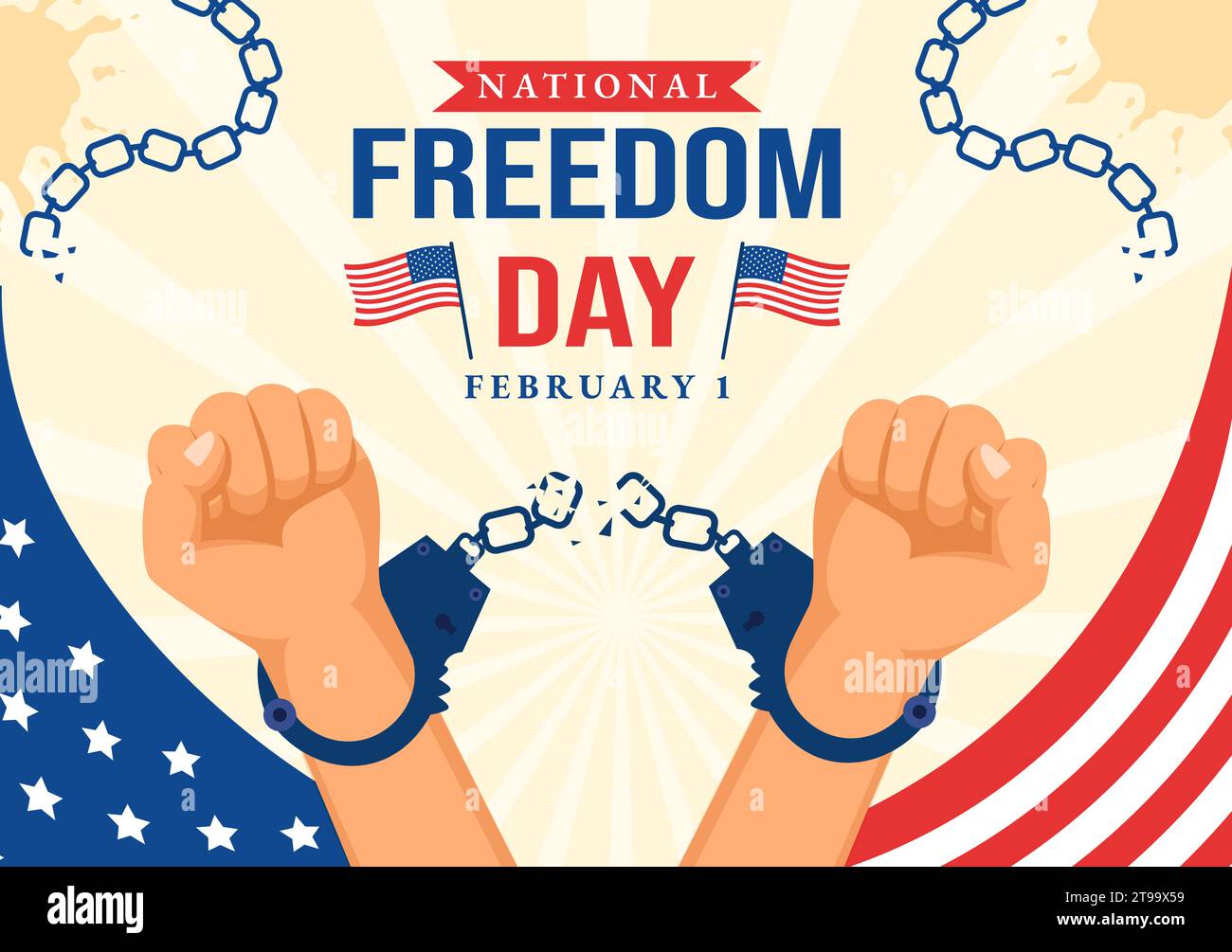National Freedom Day Vector Illustration on 1 February with USA Flag ...