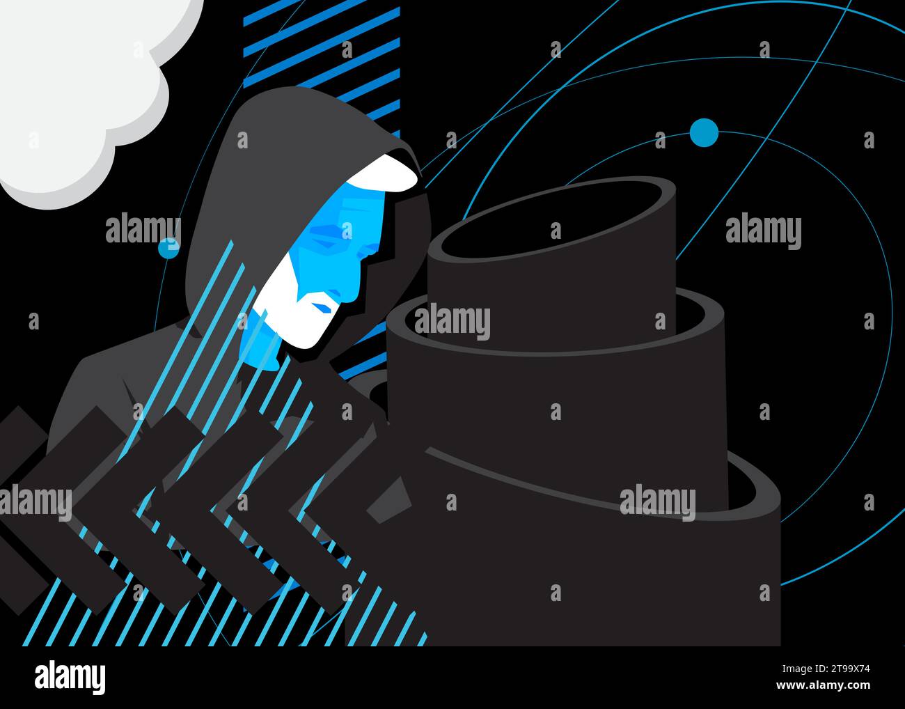 Head sculpture young man Stock Vector Images - Alamy