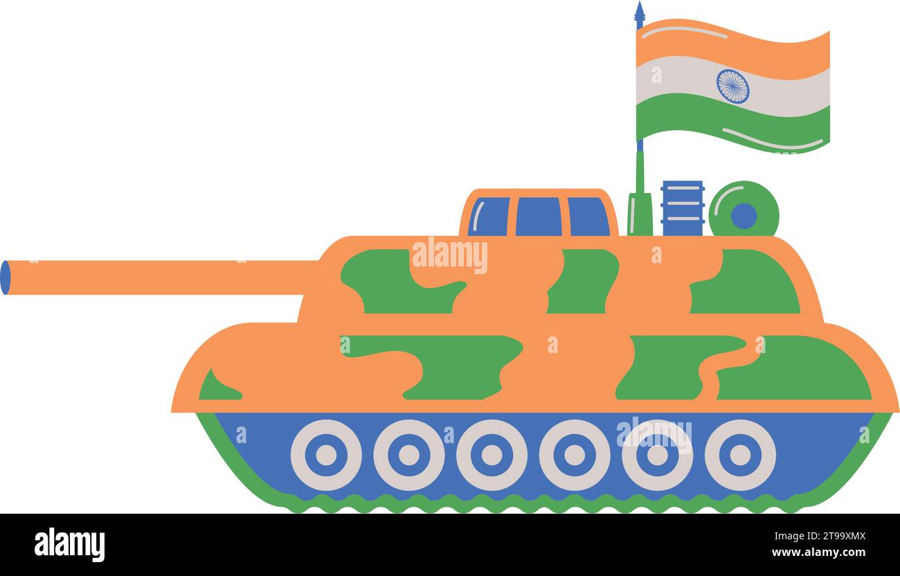republic day india war tank with flag Stock Vector Image & Art - Alamy
