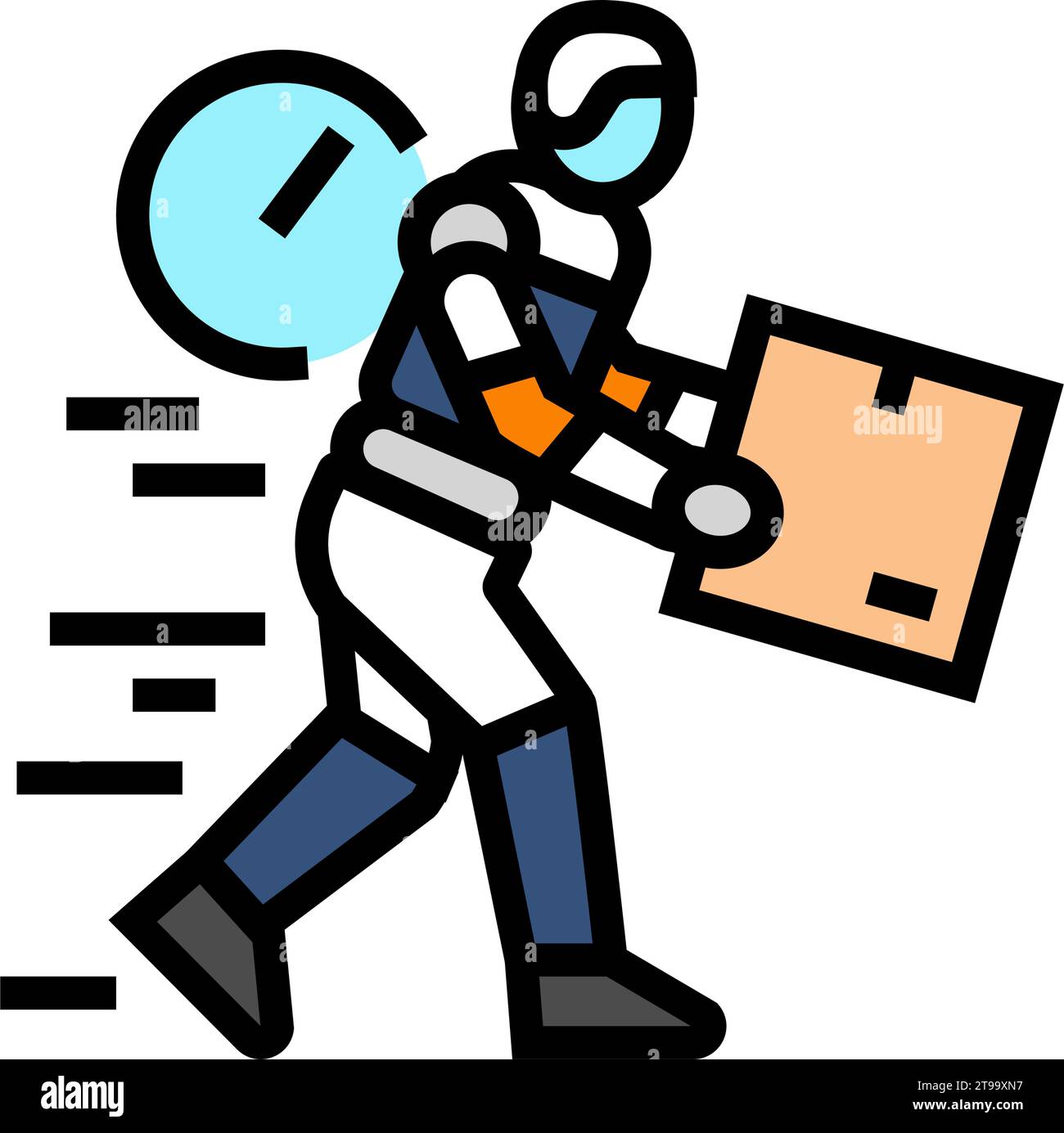 indoor navigation autonomous delivery color icon vector illustration ...