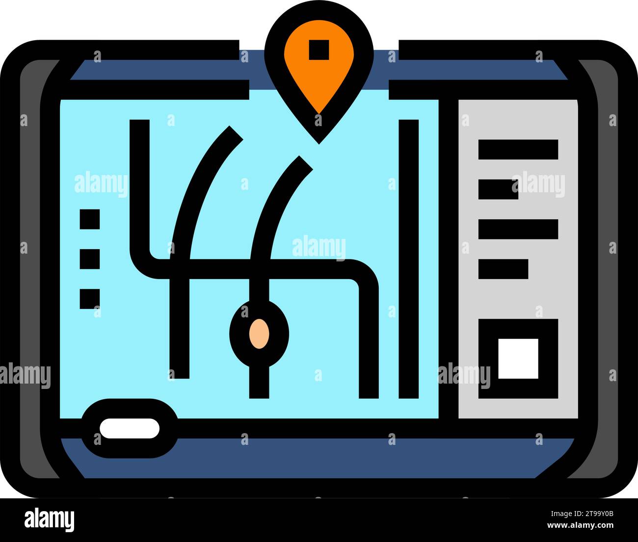 gps navigation autonomous delivery color icon vector illustration Stock ...