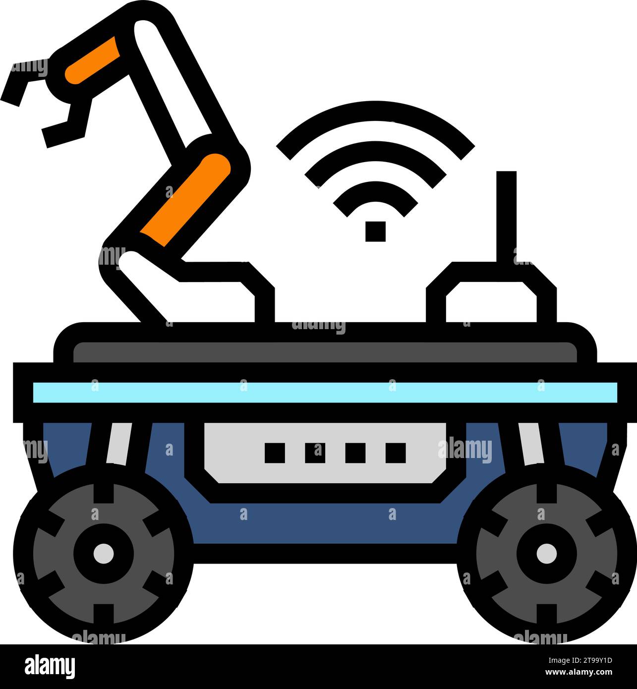 mobile robot autonomous delivery color icon vector illustration Stock ...