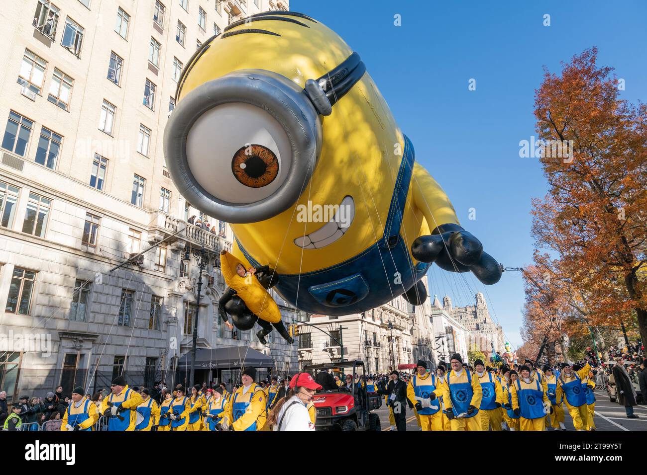 Stuart the Minion balloon flown during 97th annual 2023 Macy's Thanksgiving Day Parade in ...
