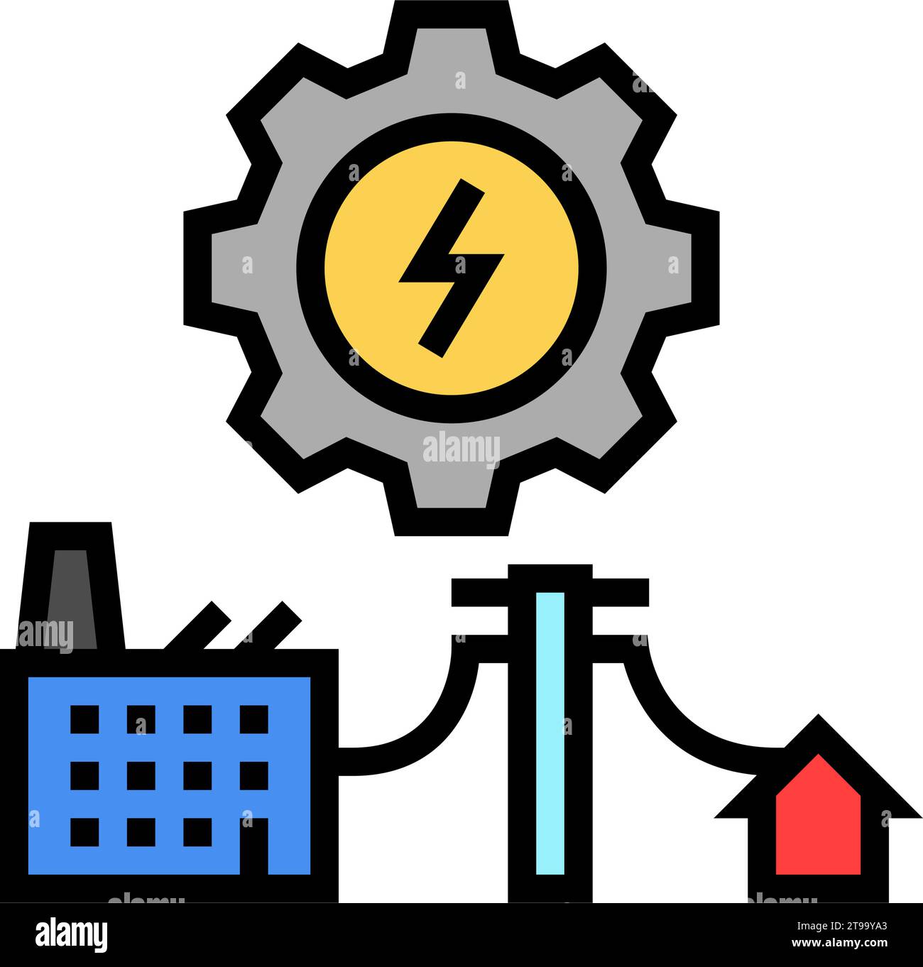power grid efficient color icon vector illustration Stock Vector Image ...