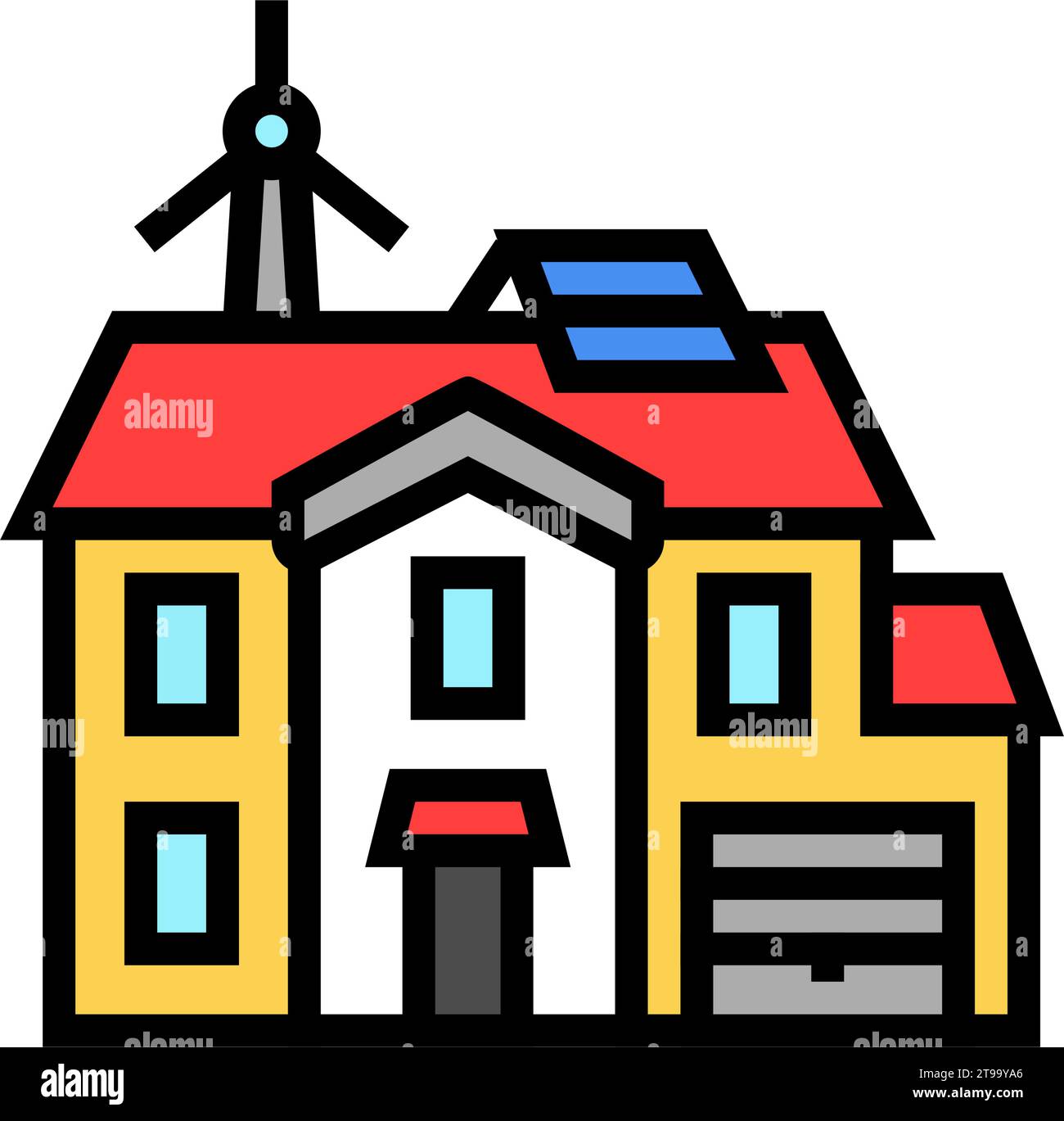 building energy efficient color icon vector illustration Stock Vector ...