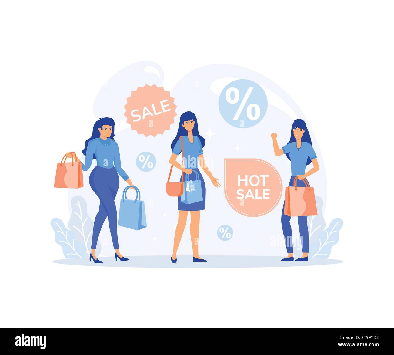 people with Shopping Bags and Presents, Big sale, Discount and ...