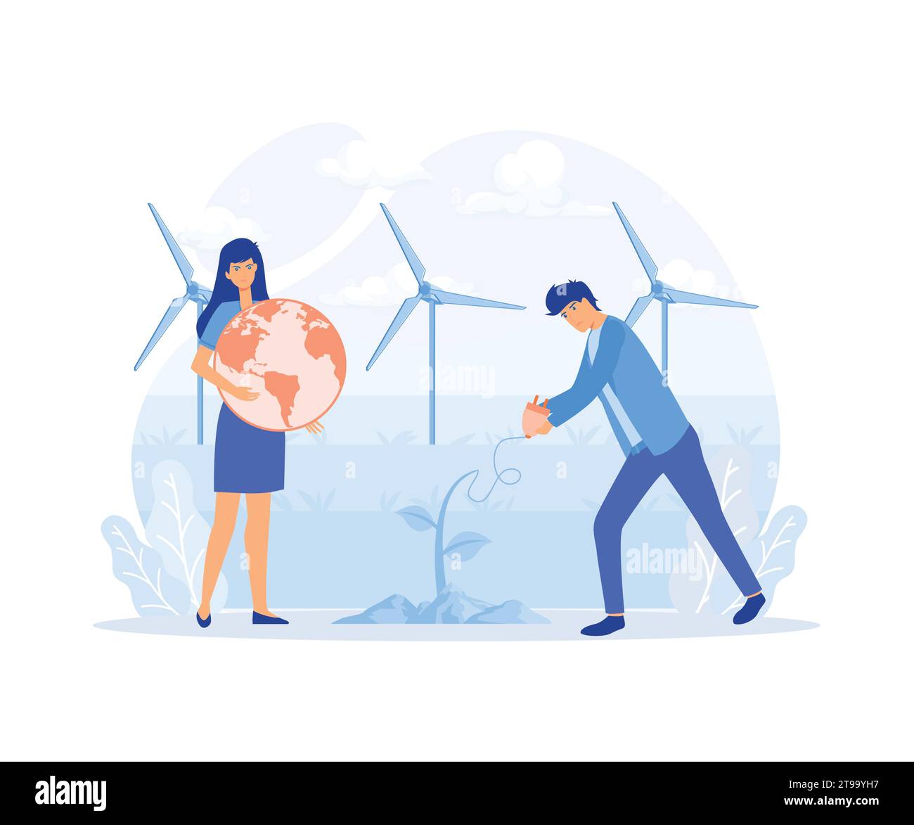 Ecology - Go green, People surrounded by natural ecological and ...