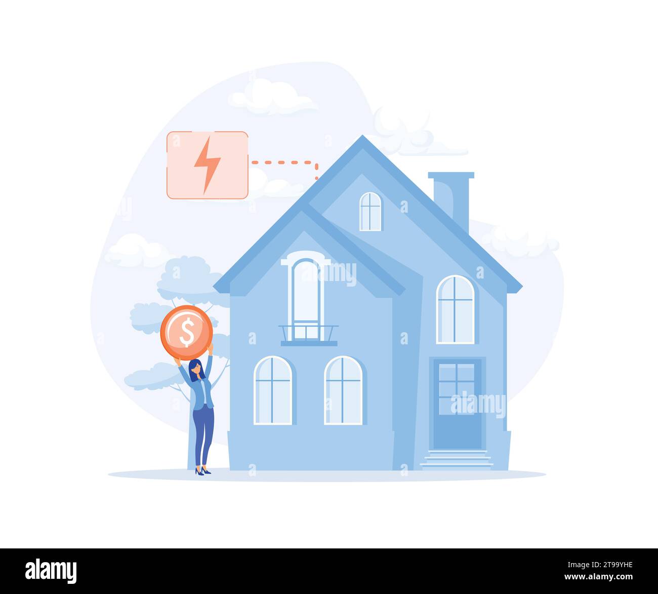 Sustainability, Energy efficiency in household and industry. Person ...