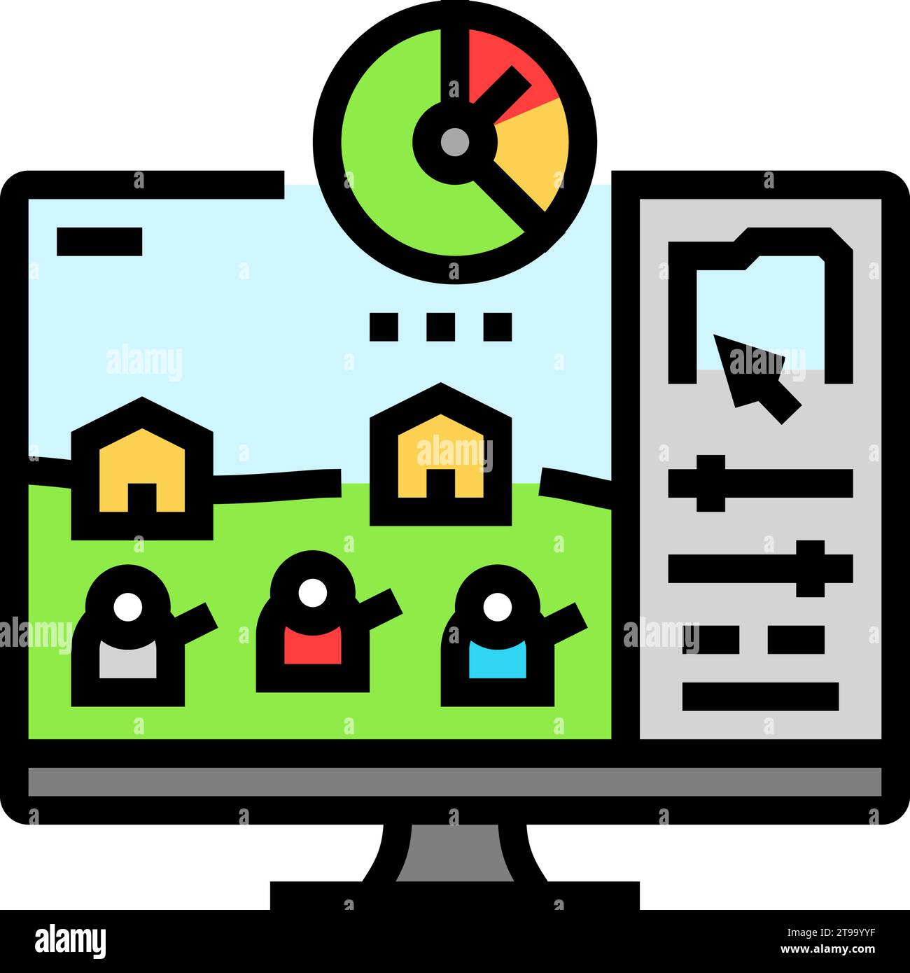 optimization game development color icon vector illustration Stock ...