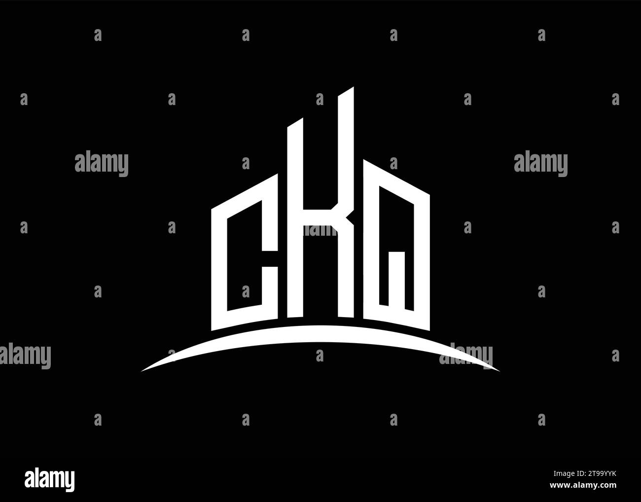 Letter CKQ building vector monogram logo design template. Building ...