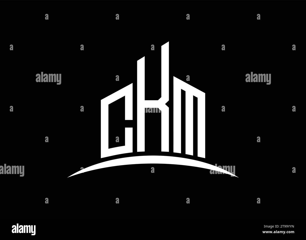 Letter CKM building vector monogram logo design template. Building ...