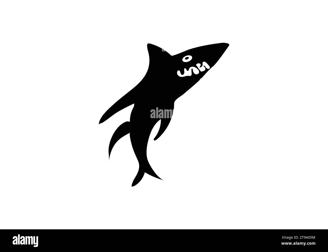 Minimal underwater vector illustration Black and White Stock Photos ...