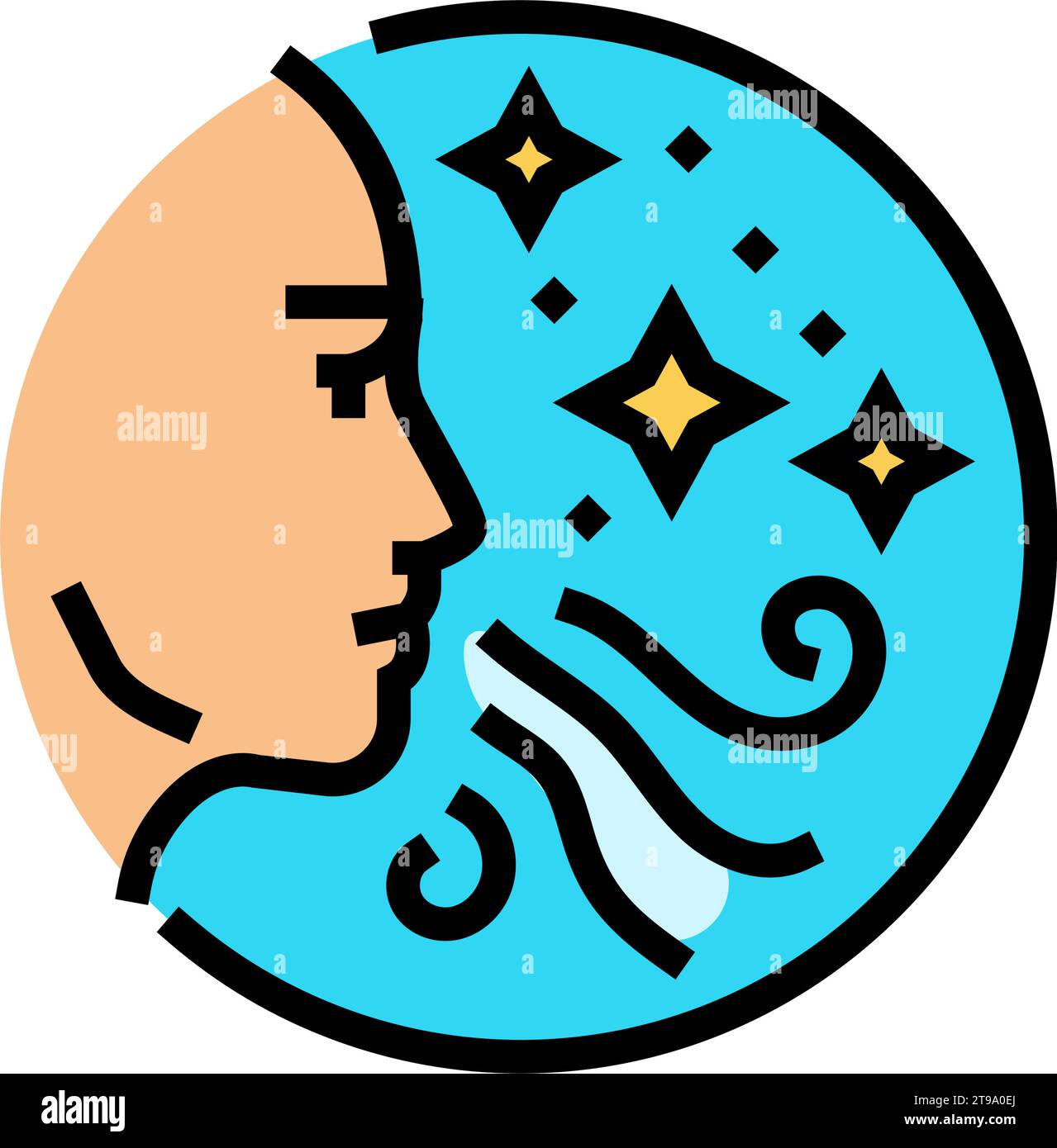 breathing exercises mental health color icon vector illustration Stock ...