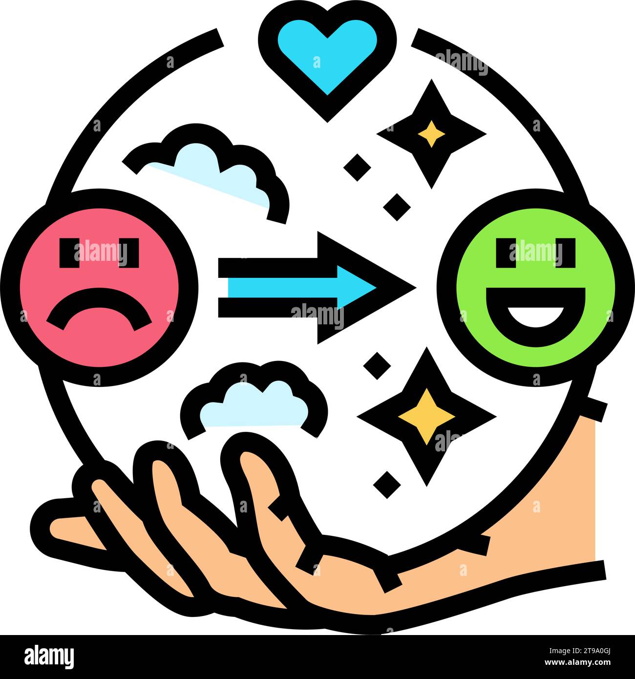 depression help mental health color icon vector illustration Stock ...