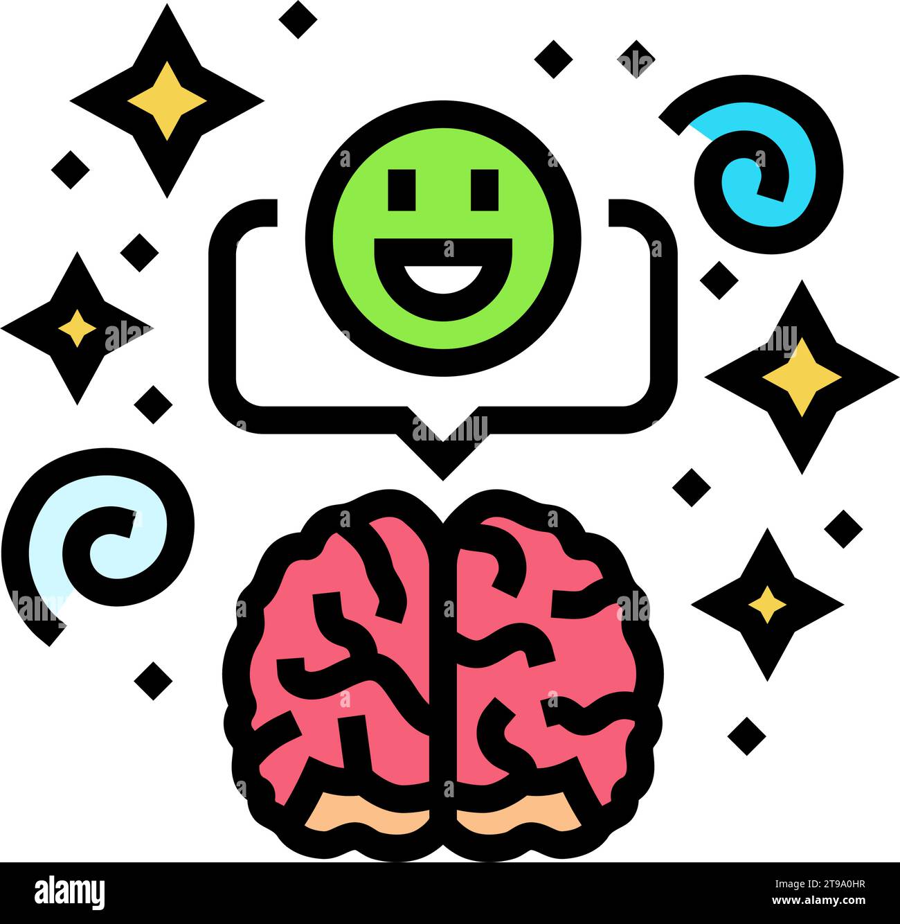 positive thinking mental health color icon vector illustration Stock ...