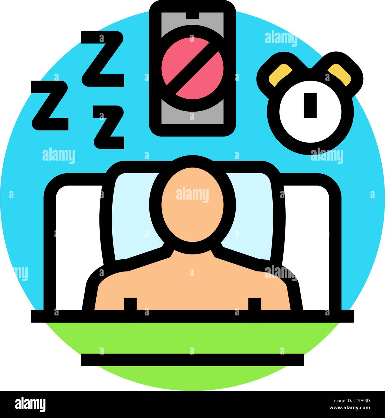 sleep hygiene mental health color icon vector illustration Stock Vector ...