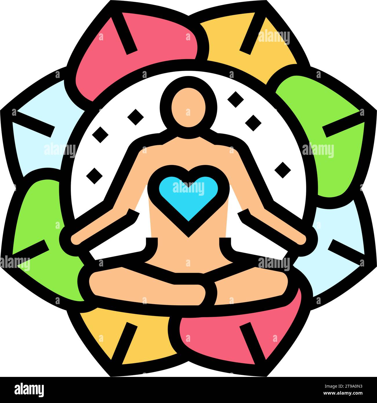 holistic healing mental health color icon vector illustration Stock ...