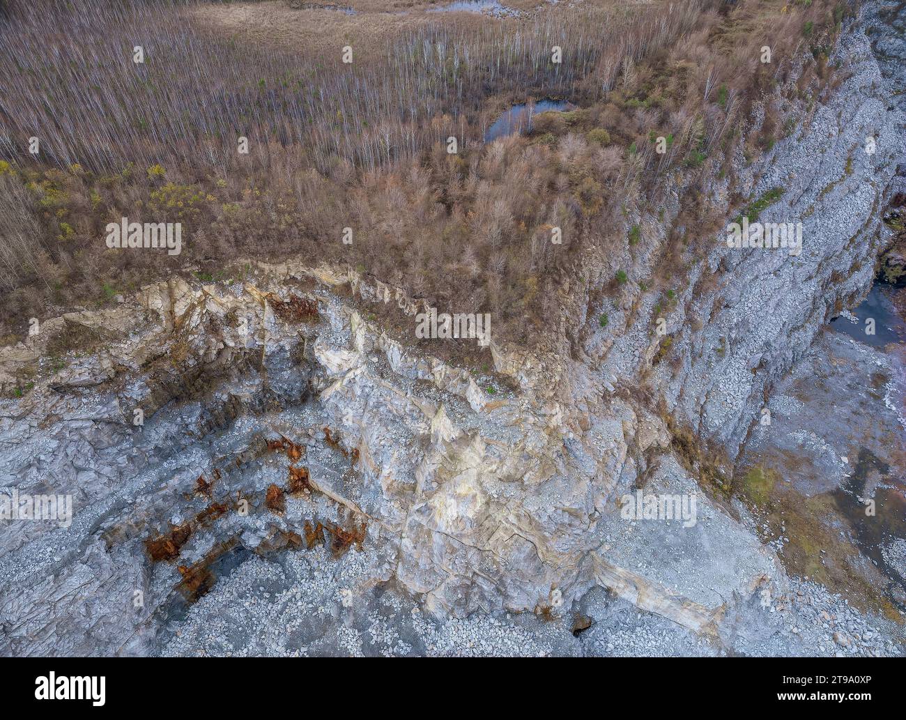 Aerial industrial quarry in autumn hi-res stock photography and images ...