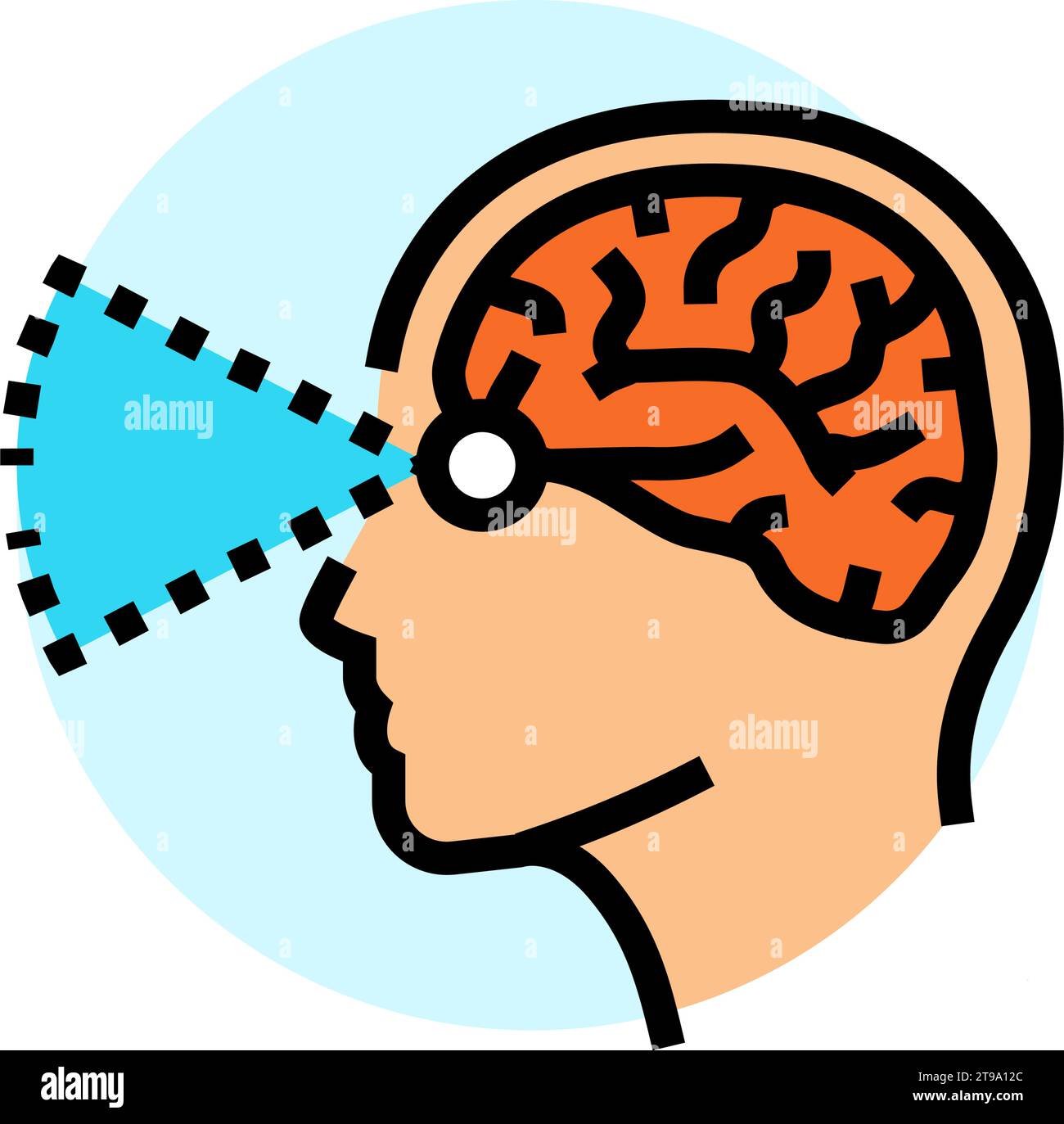 visual perception occupational therapist color icon vector illustration ...