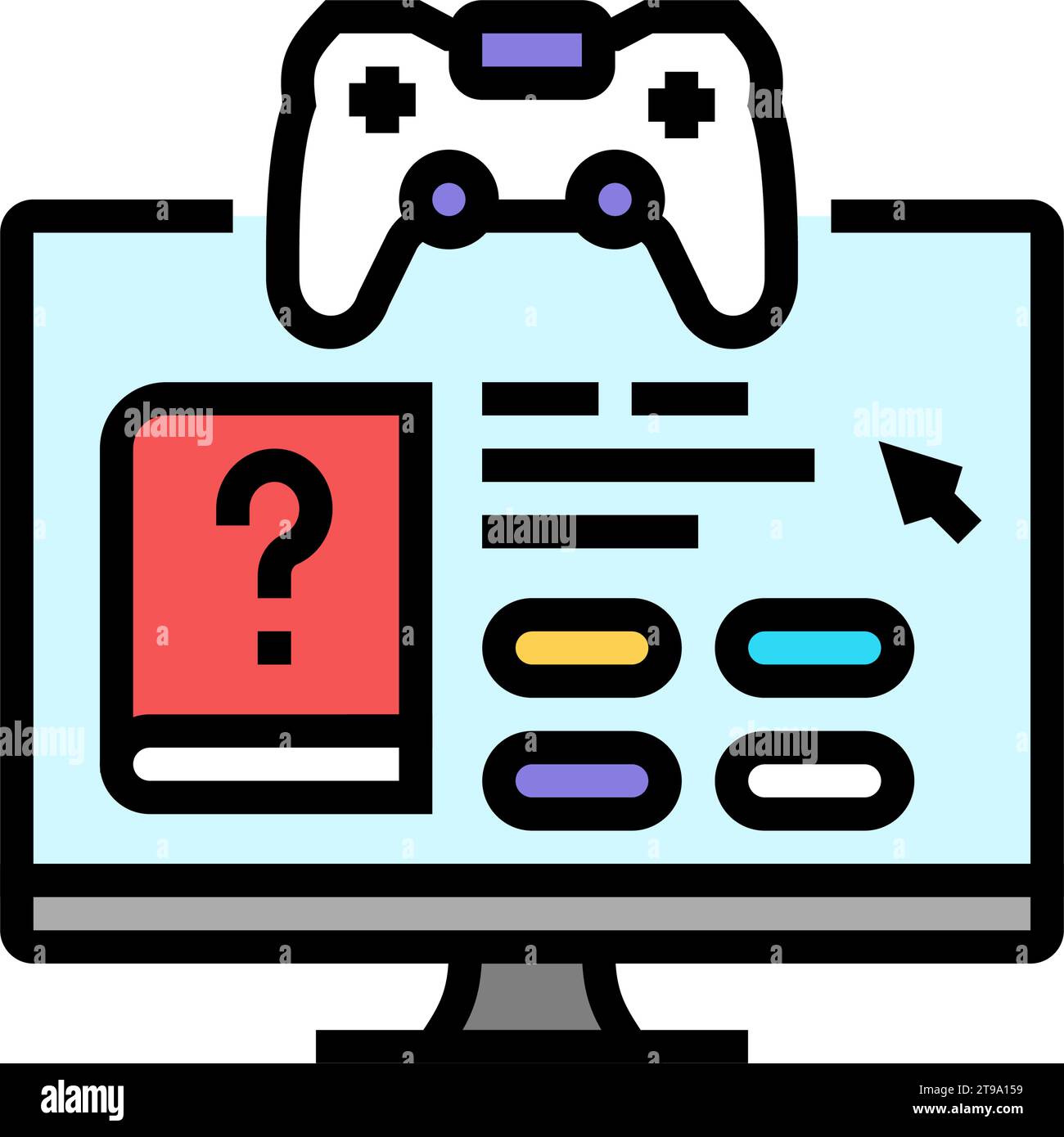 gamification online learning platform color icon vector illustration ...