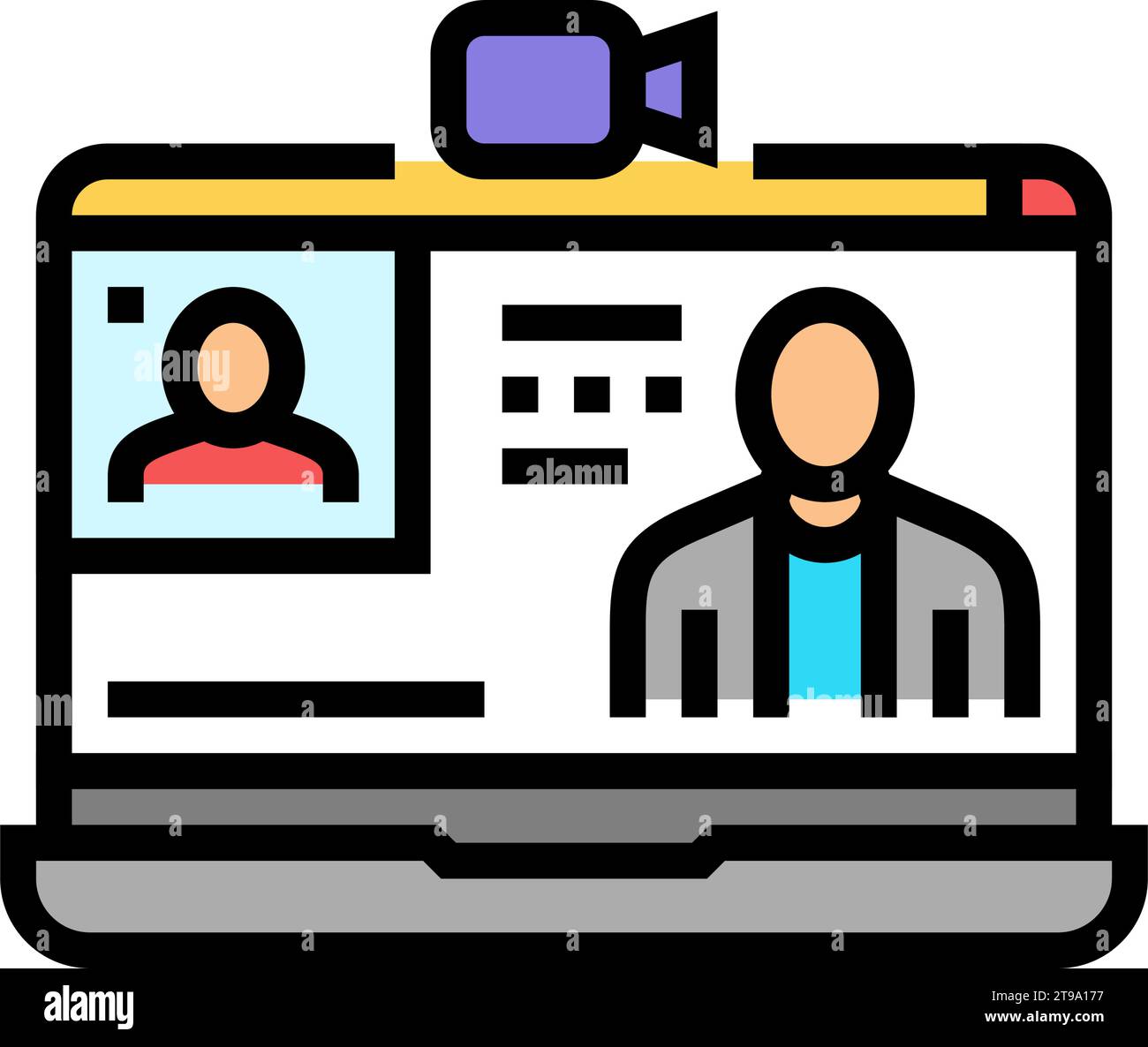 webinar session online learning platform color icon vector illustration ...
