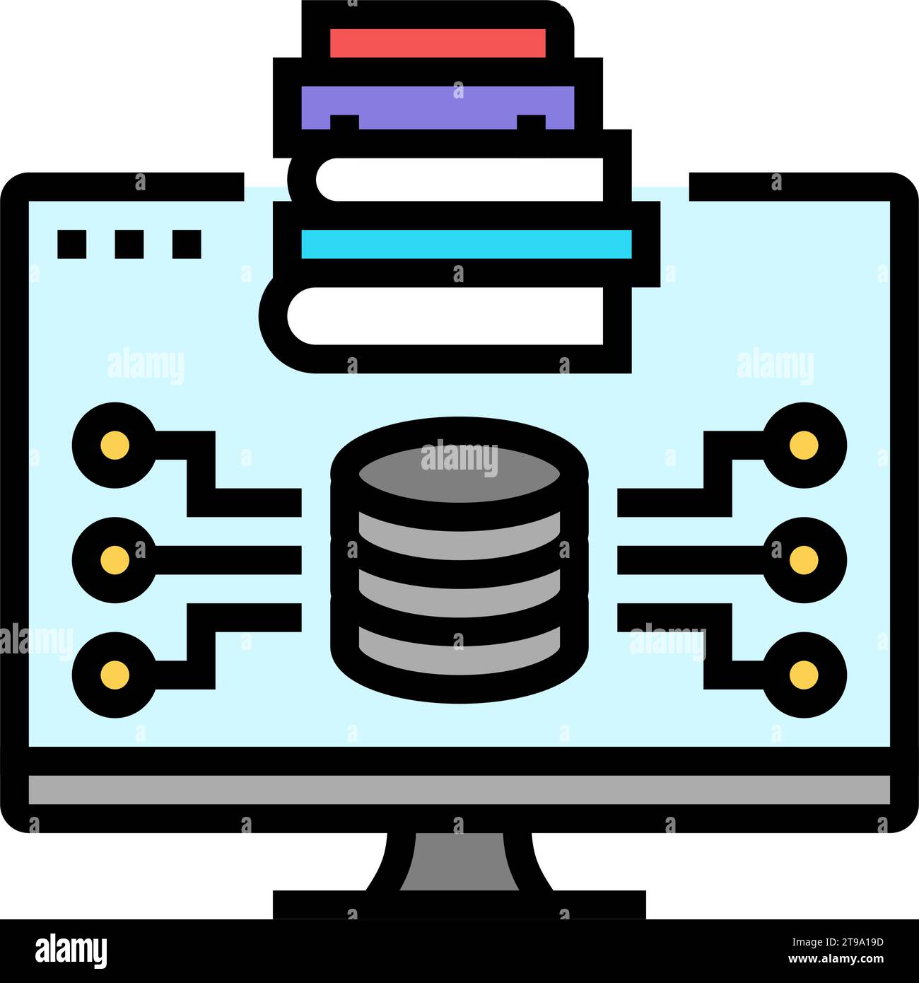 knowledge base online learning platform color icon vector illustration ...