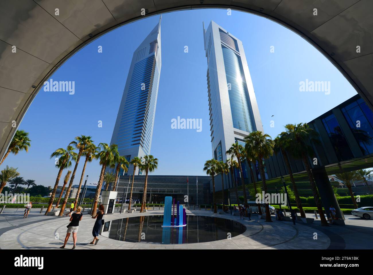 The Emirates towers viewed from the entrance of the Museum of the ...