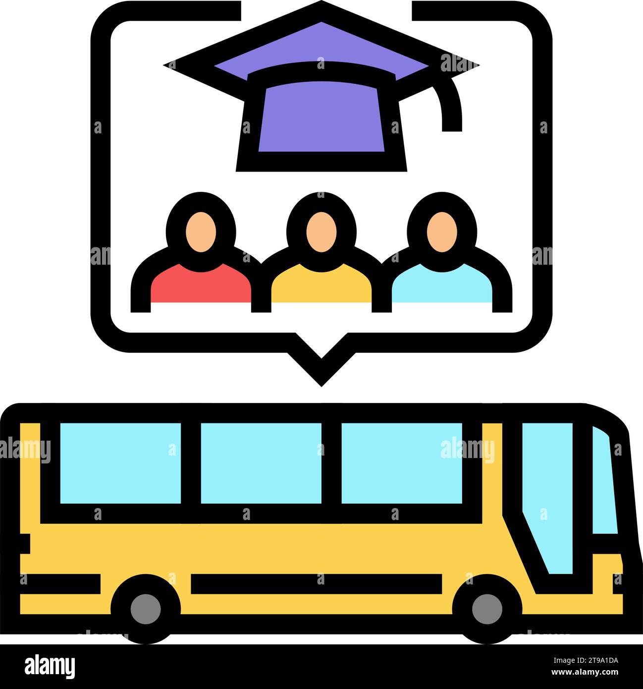 field trip primary school color icon vector illustration Stock Vector ...