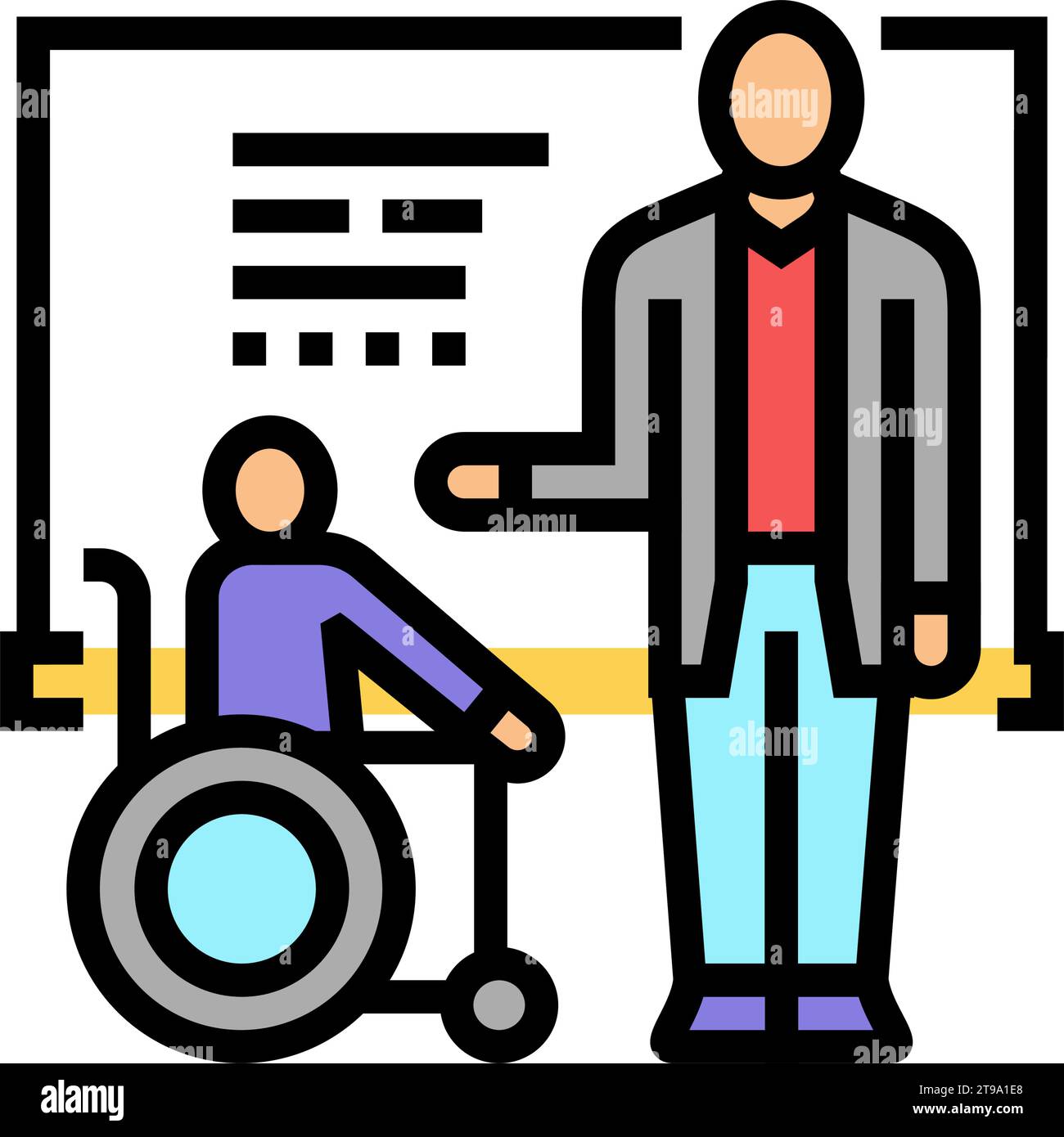 inclusive education primary school color icon vector illustration Stock ...