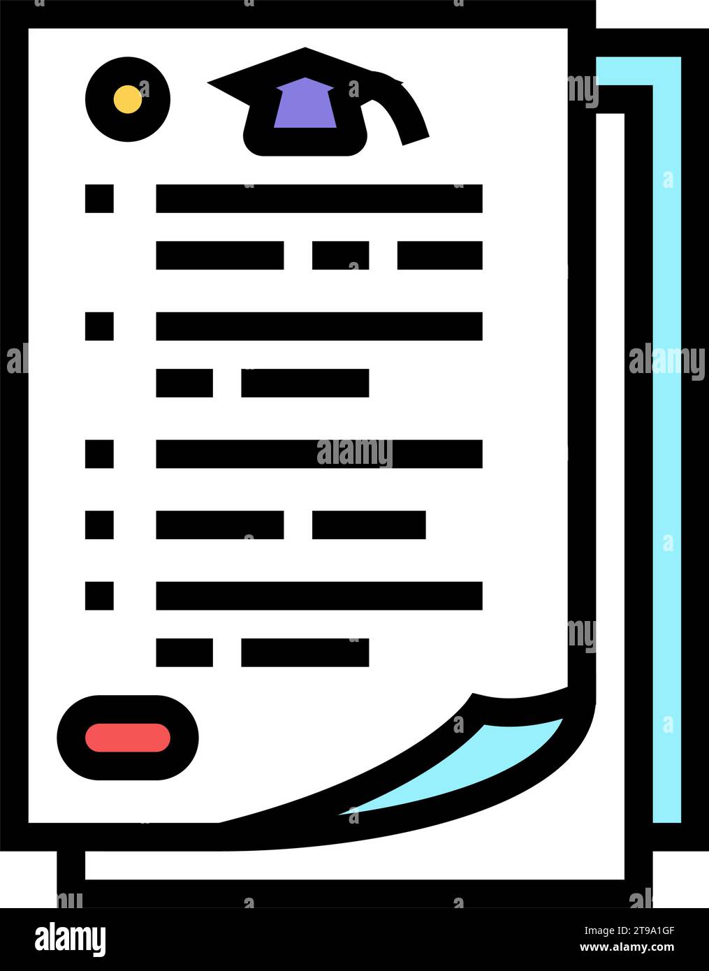 student assessment primary school color icon vector illustration Stock ...