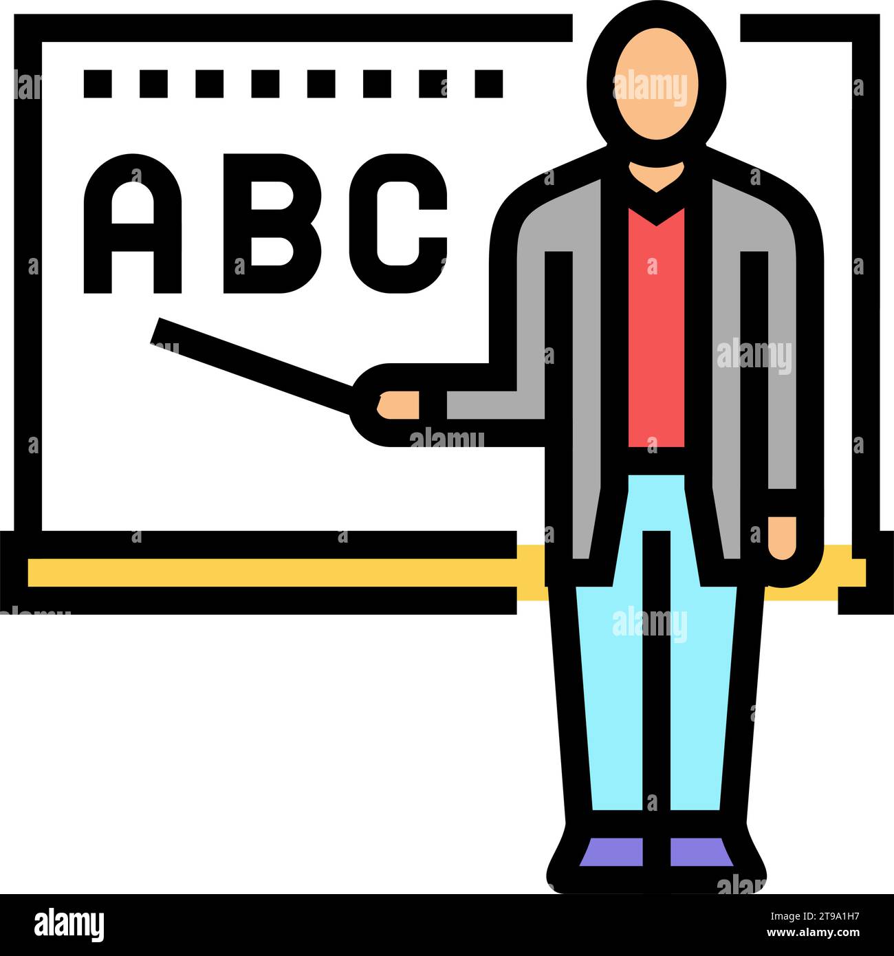 alphabet learning primary school color icon vector illustration Stock ...
