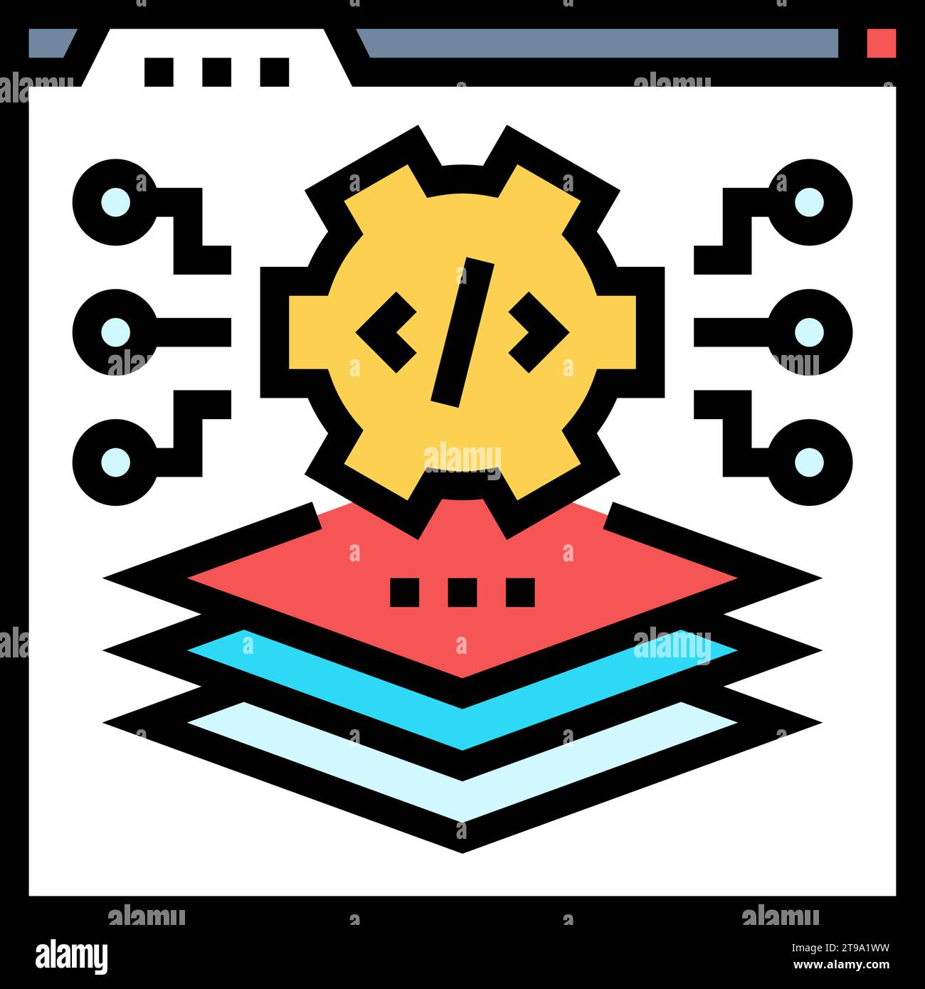 full stack development software color icon vector illustration Stock ...