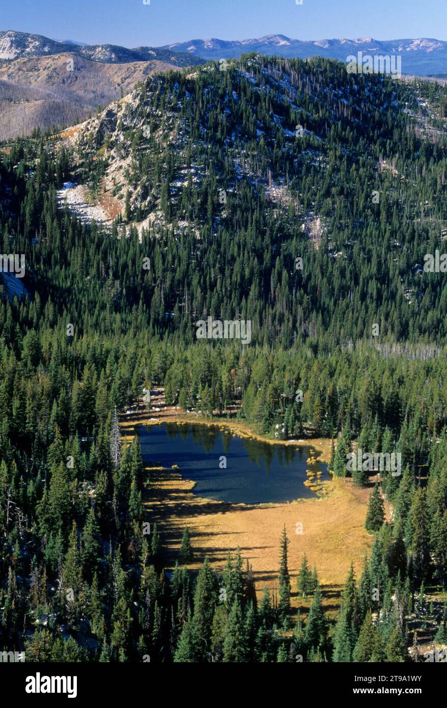 Pond at headwaters of Crawfish Creek from Elkhorn Crest Trail, North ...
