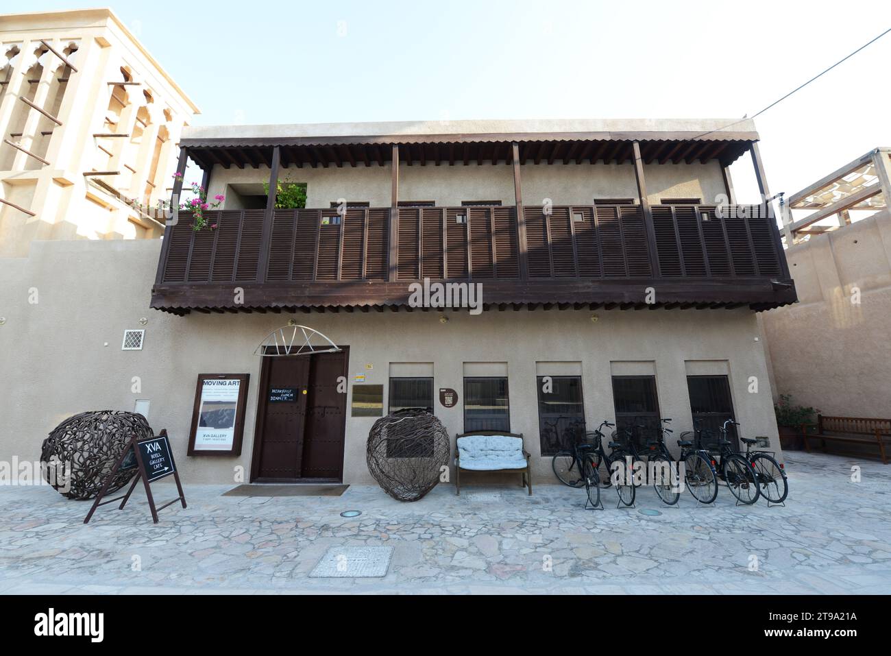 Traditional Emirati buildings at the Al Fahidi Historical Neighborhood ...