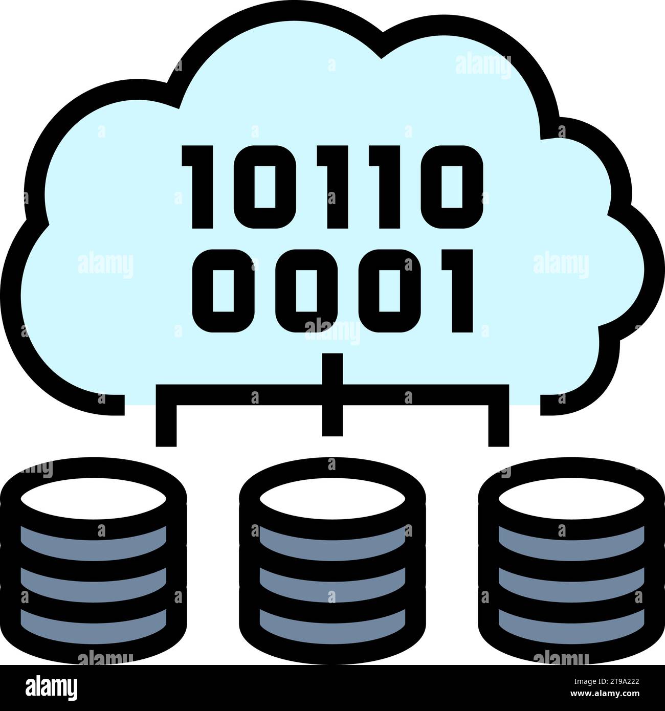 cloud computing software color icon vector illustration Stock Vector ...