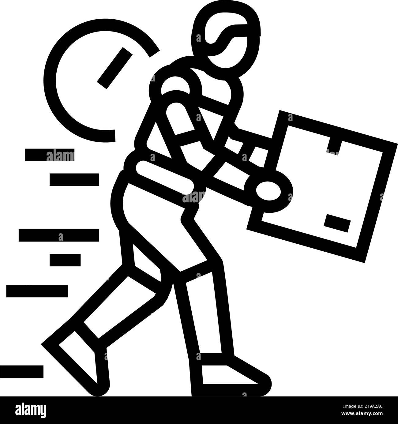 indoor navigation autonomous delivery line icon vector illustration ...