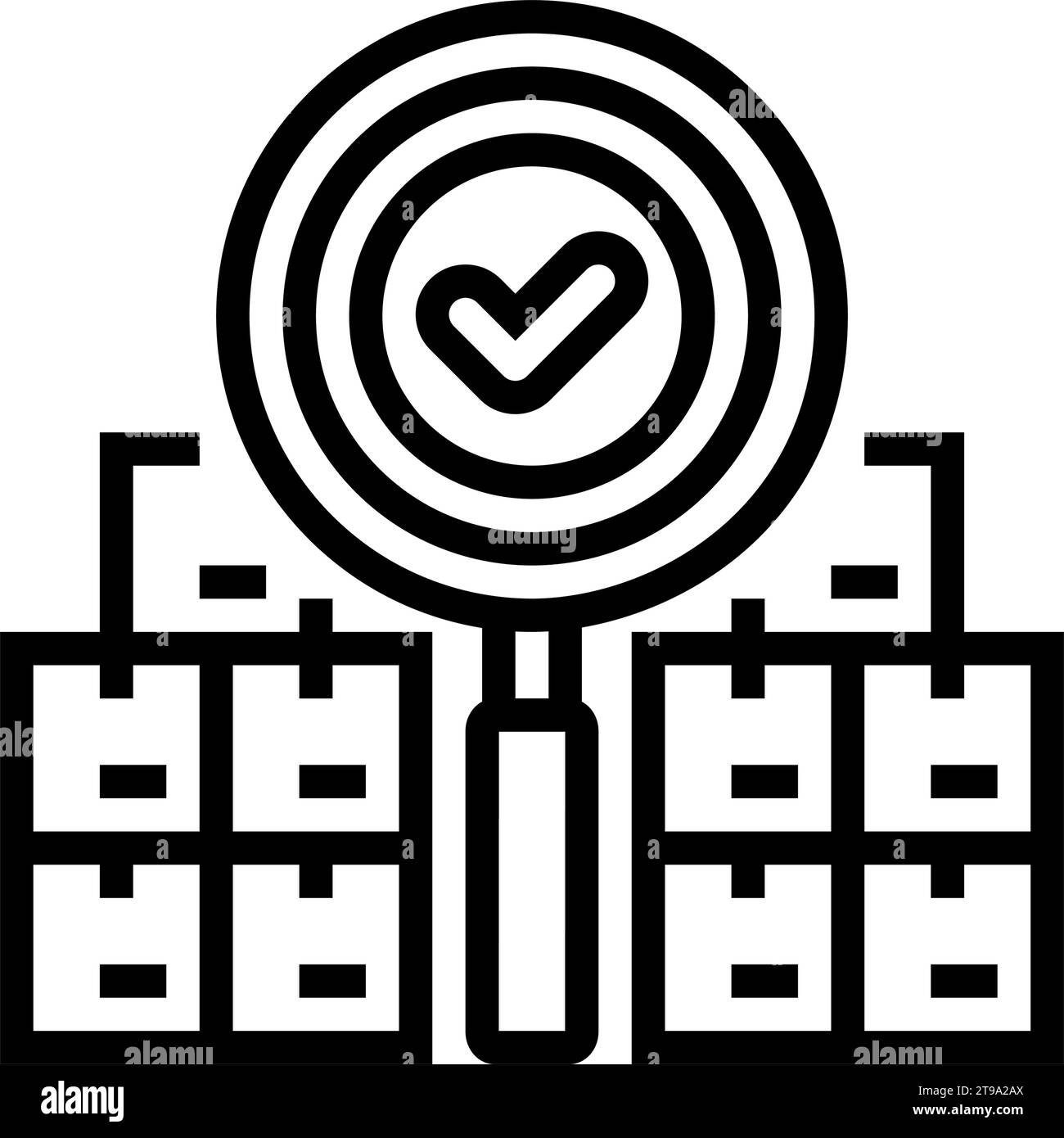 cargo inspection autonomous delivery line icon vector illustration ...