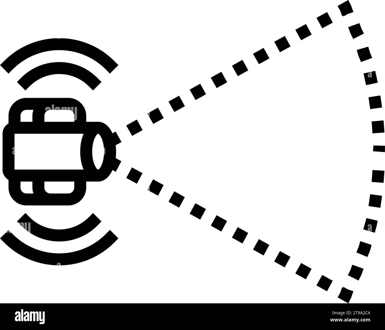 lidar sensors autonomous delivery line icon vector illustration Stock ...