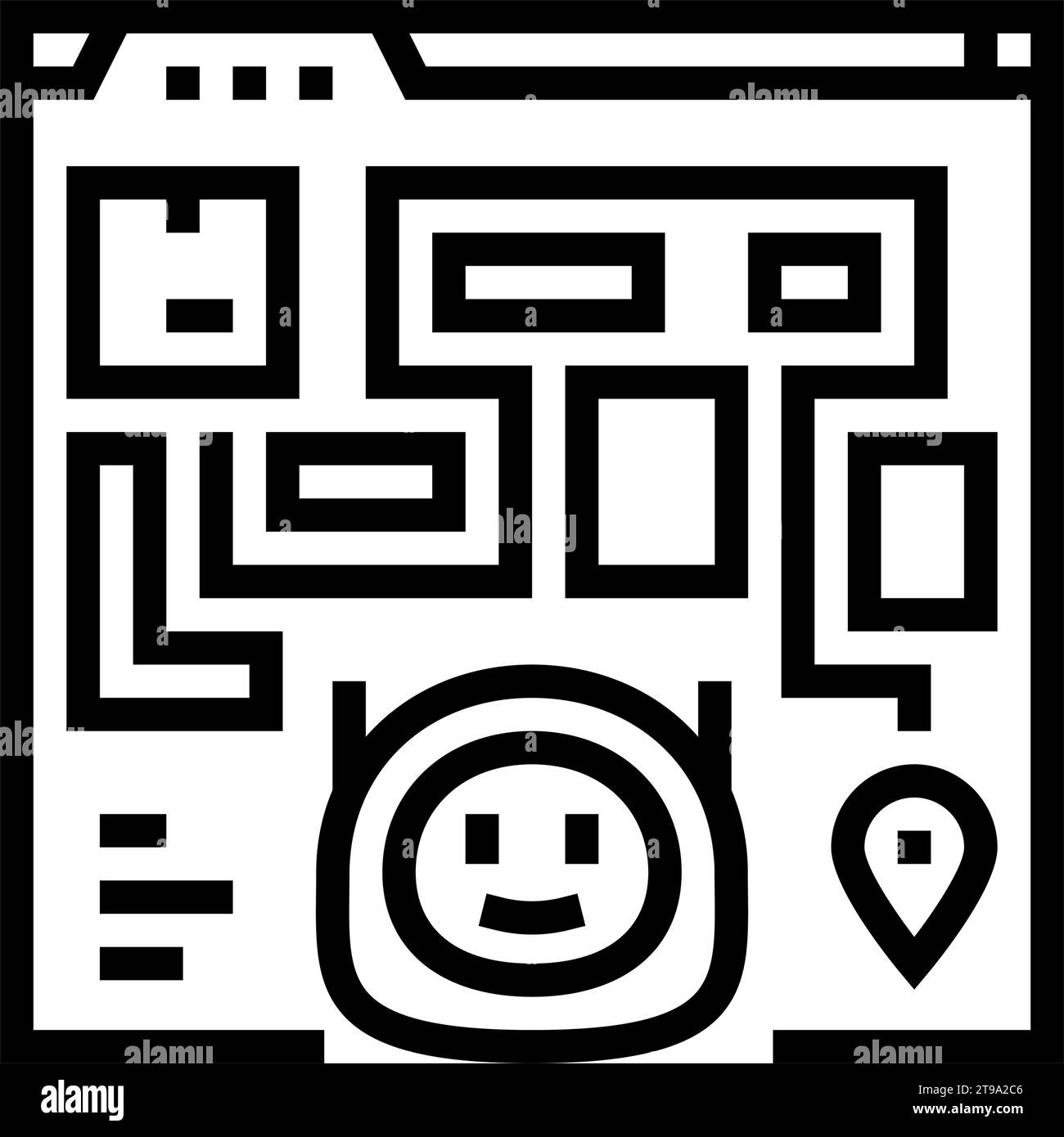 ai routing autonomous delivery line icon vector illustration Stock ...