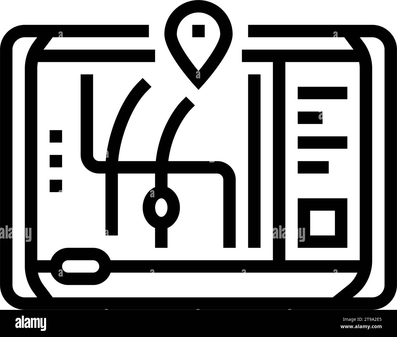 gps navigation autonomous delivery line icon vector illustration Stock ...