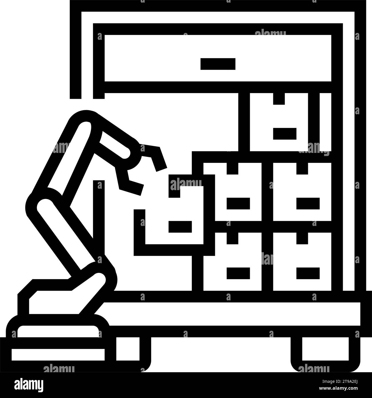 package loading autonomous delivery line icon vector illustration Stock ...