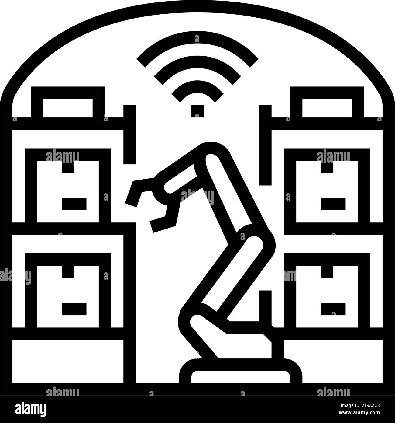 automated warehouse autonomous delivery line icon vector illustration Stock Vector Image & Art ...