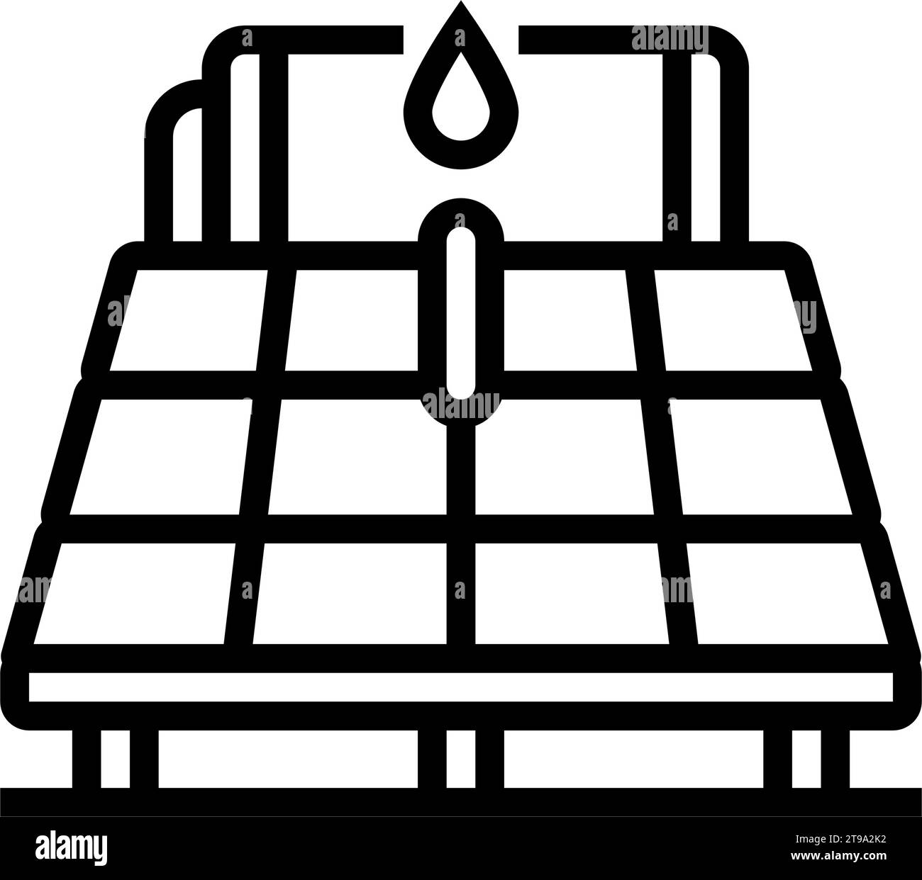solar water heater line icon vector illustration Stock Vector Image ...