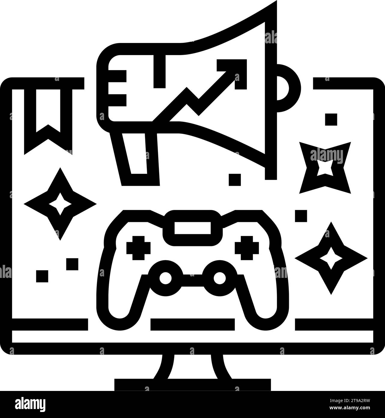 marketing game development line icon vector illustration Stock Vector ...
