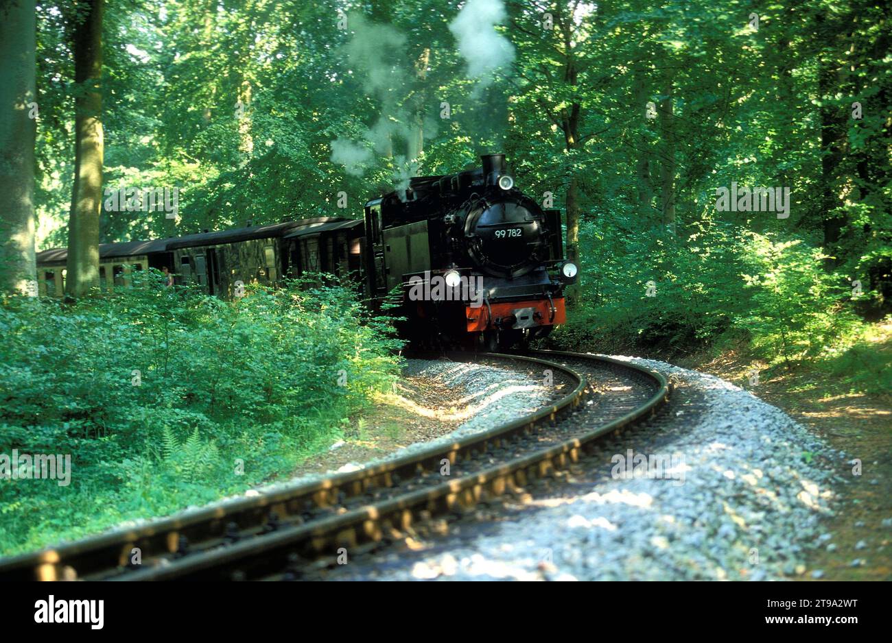 The racing Roland steam engine, Rugen, Germany Stock Photo - Alamy